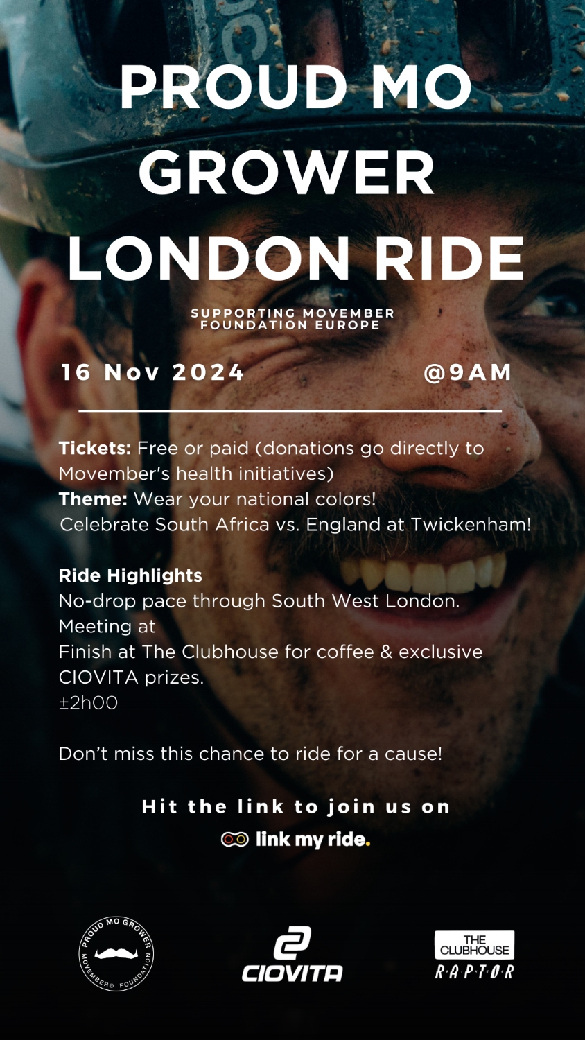 Ciovita host Movember 'Proud Mo Grower' London ride - BikeBiz