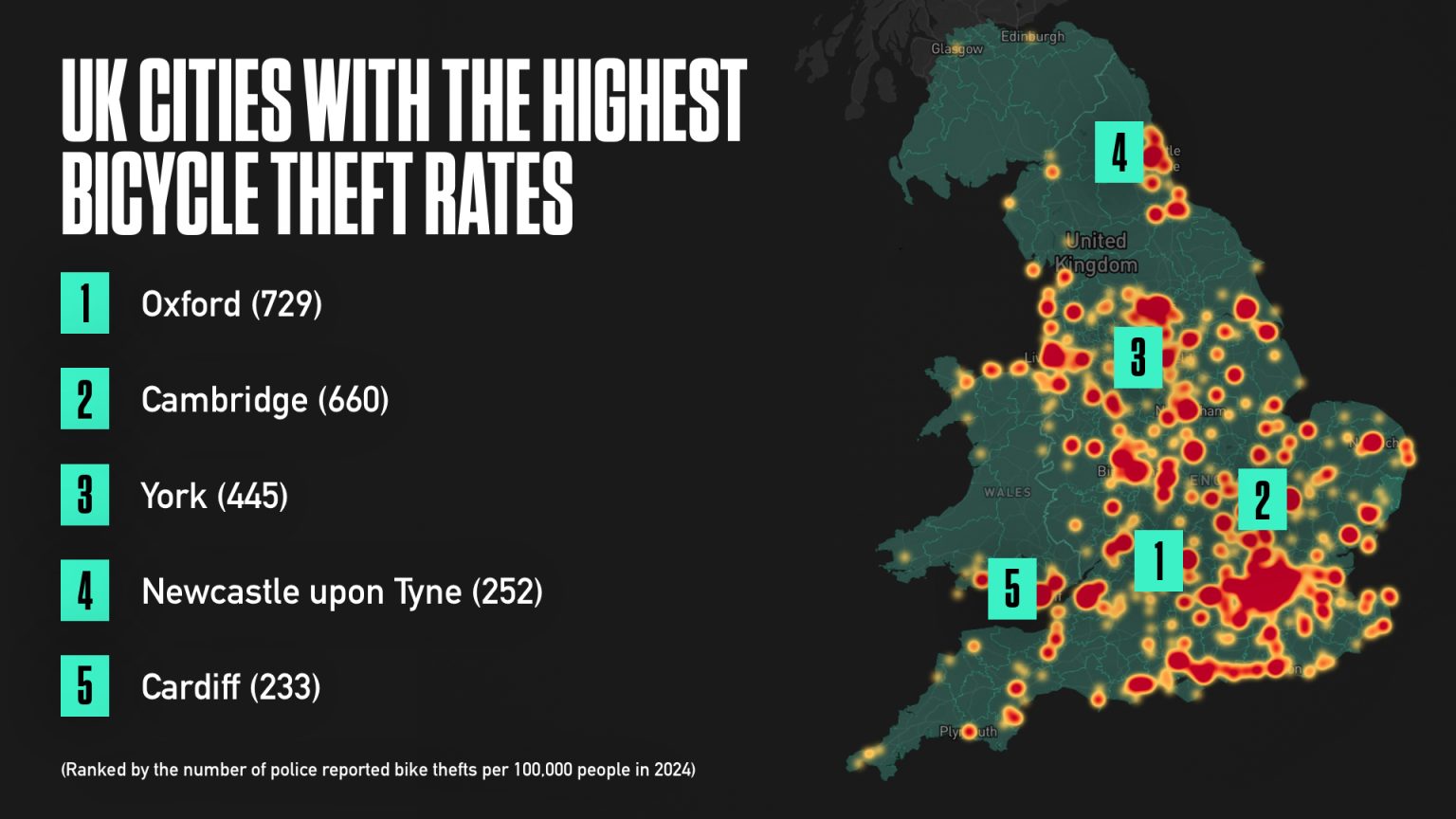 Bikmo’s Bike theft heatmap reveals bike theft hotspots across England ...